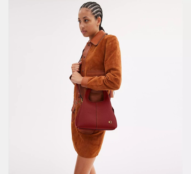 SAC ÉPAULE LANA ÉMAIL ROUGE COACH